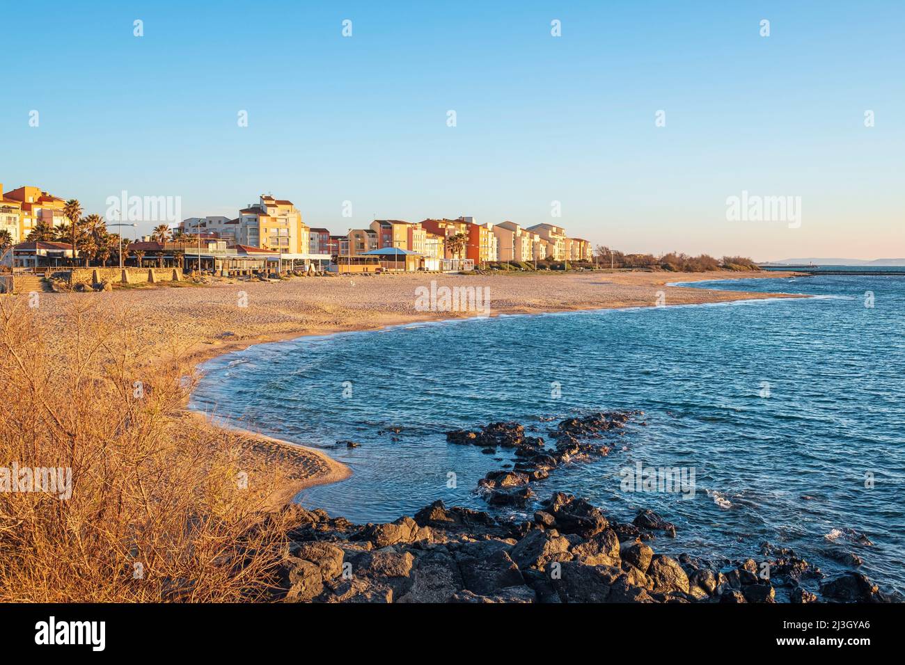 Frankreich, Herault, Le Cap d'Agde, Môle Beach Stockfotografie - Alamy