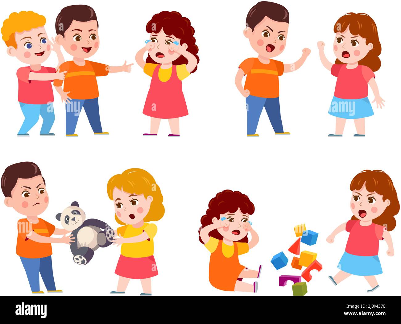 Cartoon kinder streit -Fotos und -Bildmaterial in hoher Auflösung – Alamy