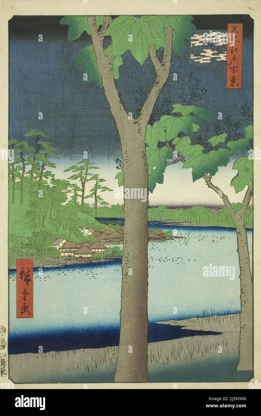 The Paulownia Grove at Akasaka (Akasaka Kiribatake), aus der Serie „One ...