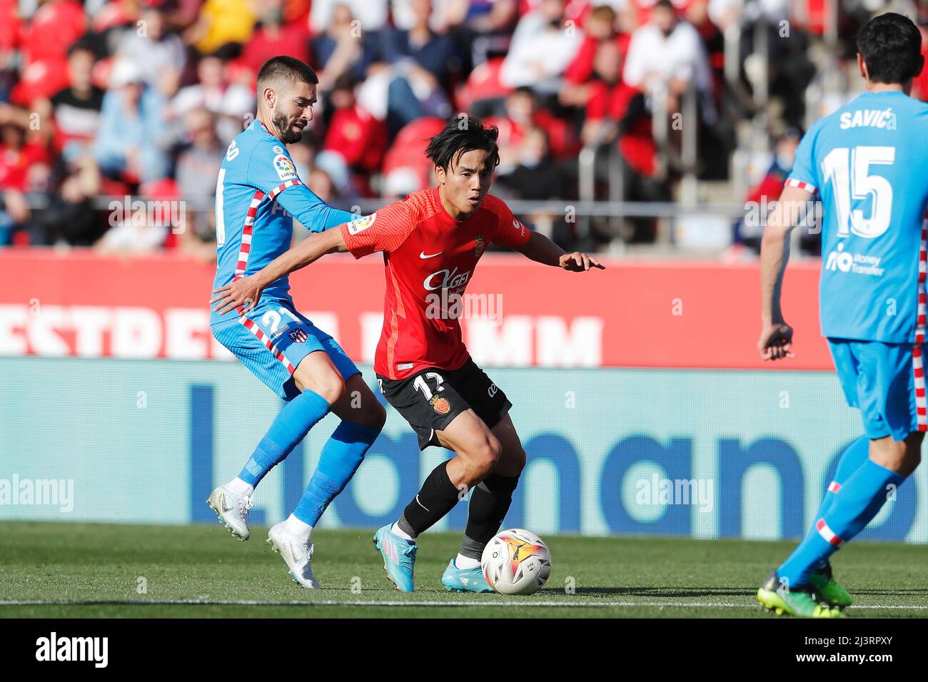 Palma de Mallorca, Spanien. 9. April 2022. (L-R) Yannick Carrasco ...