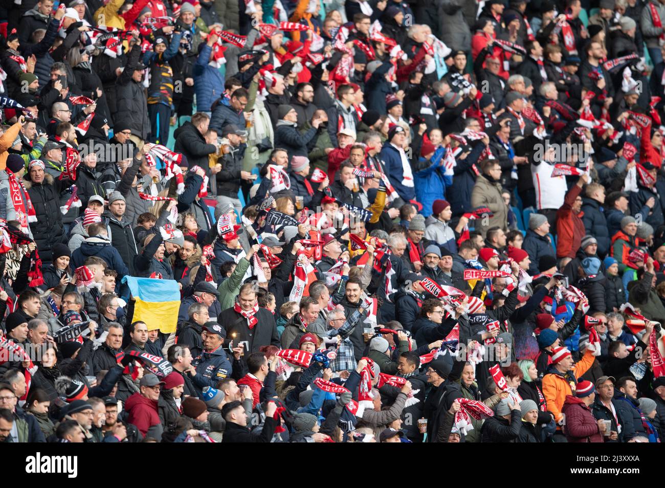 Leipzig, Deutschland. 10. April 2022. Fußball: Bundesliga, RB Leipzig ...