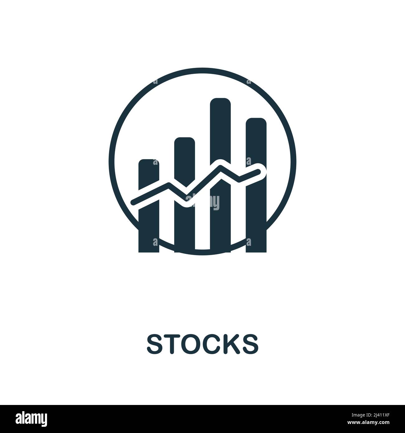 Symbol „Aktien“. Monochrom einfaches Aktien Symbol für Vorlagen, Web ...