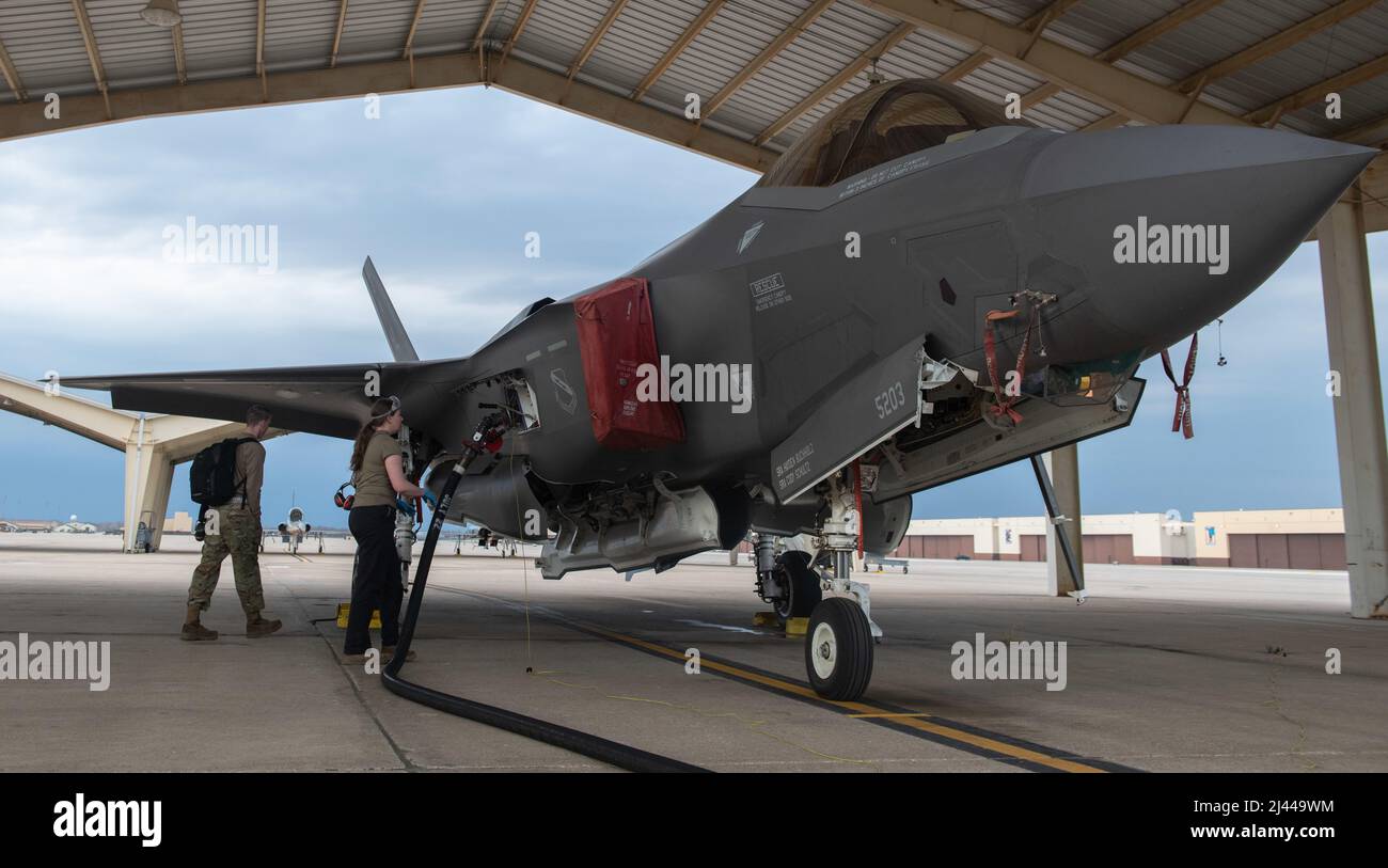 Ein F-35 Lightning wird nach einem Flug neben der Übung Agile Tiger auf ...