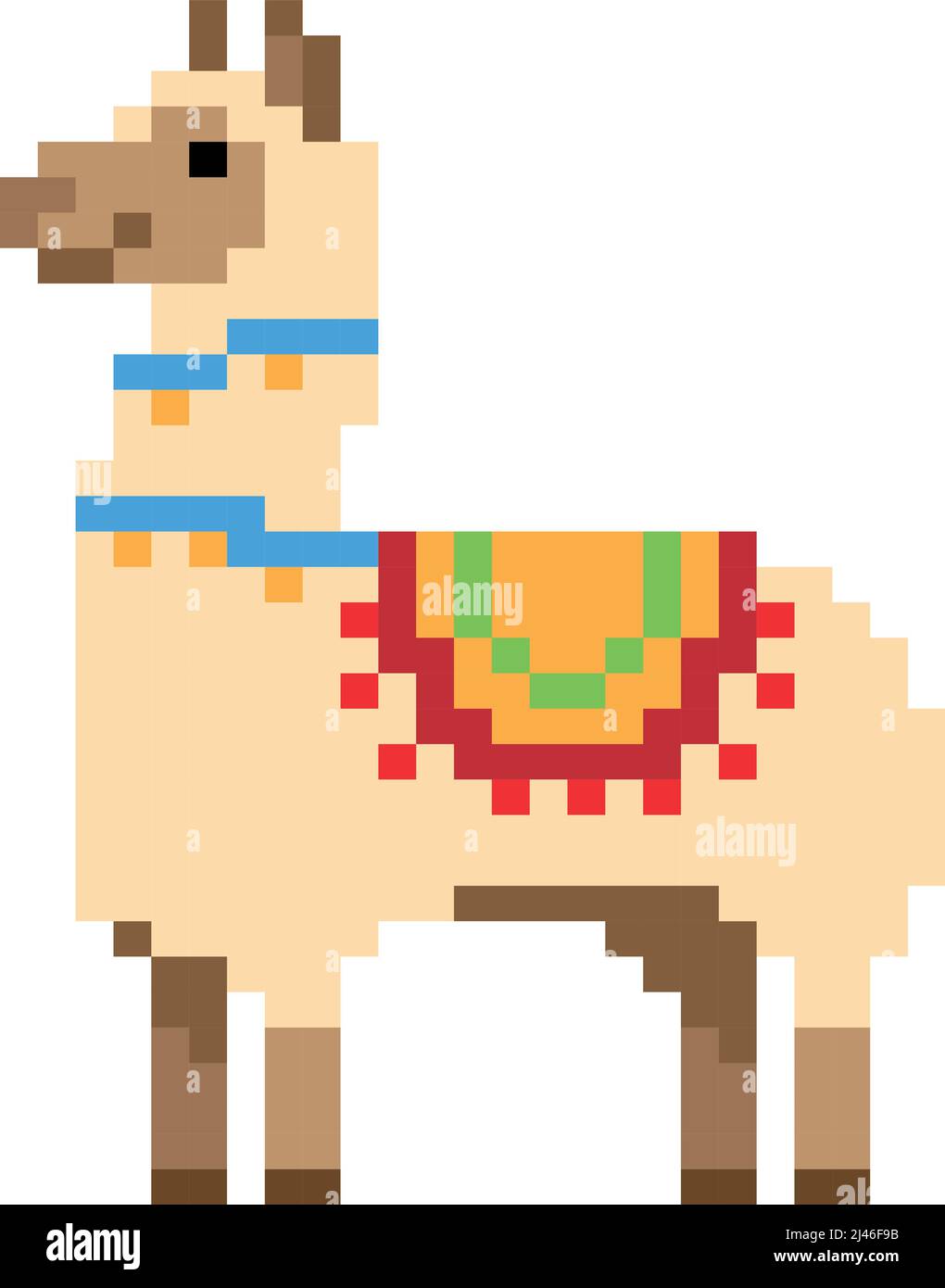 Llama Pixel Art Vektor Illustration. Llama Bild oder Clipart Stock-Vektorgrafik - Alamy