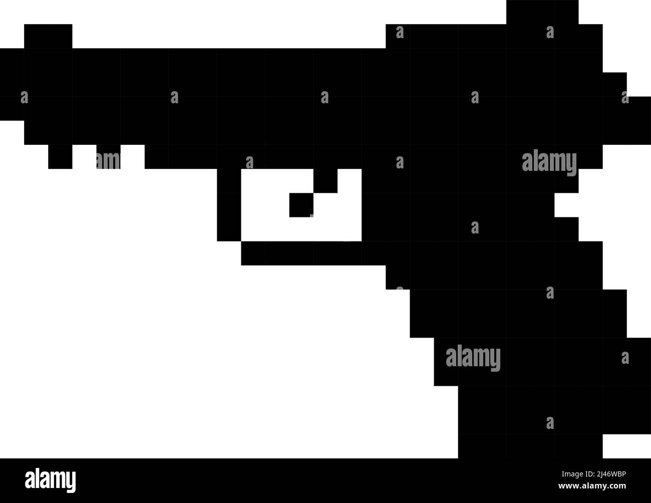 Gun Pixel Art Vektor Illustration. Gun Bild oder Clipart Stock ...