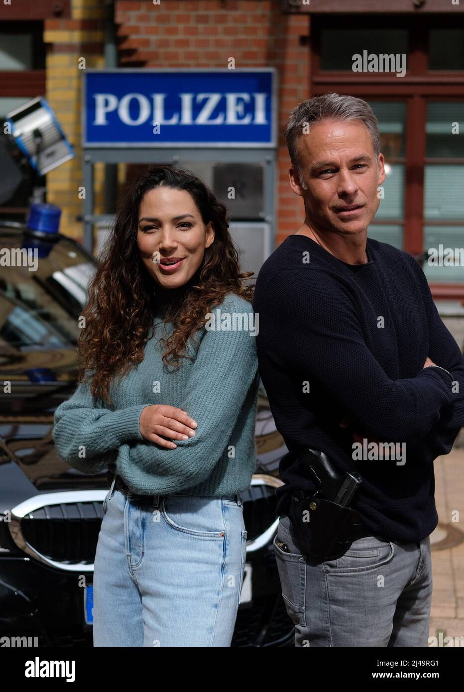 Sachsen, Deutschland. 13. April 2022. Die Schauspieler Marco Girnth und ...