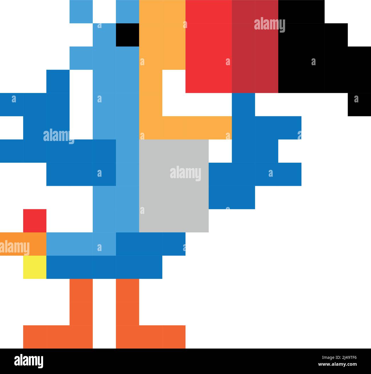 Bird Pixel Art Vektor Illustration. Blue Bird Bild oder Clip Art Stock ...