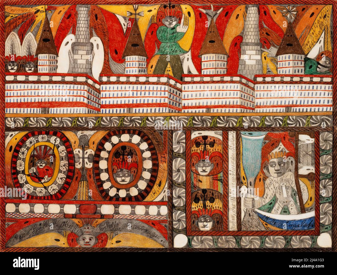 Schweizer Künstler Adolf Wolfli, Art Brut painting - die furchtbare ...