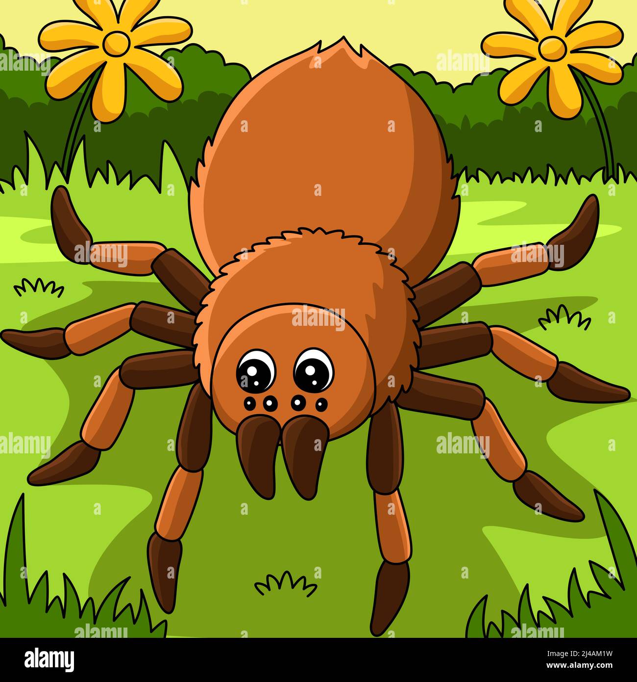 Tarantula Tier Farbige Cartoon Illustration Stock-Vektorgrafik - Alamy