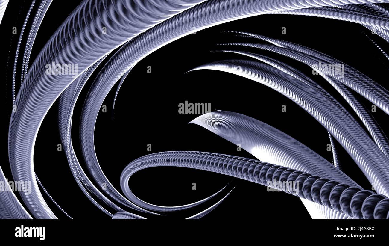 3D Linien bewegen sich spiralförmig. Design. Die technologischen 3D ...