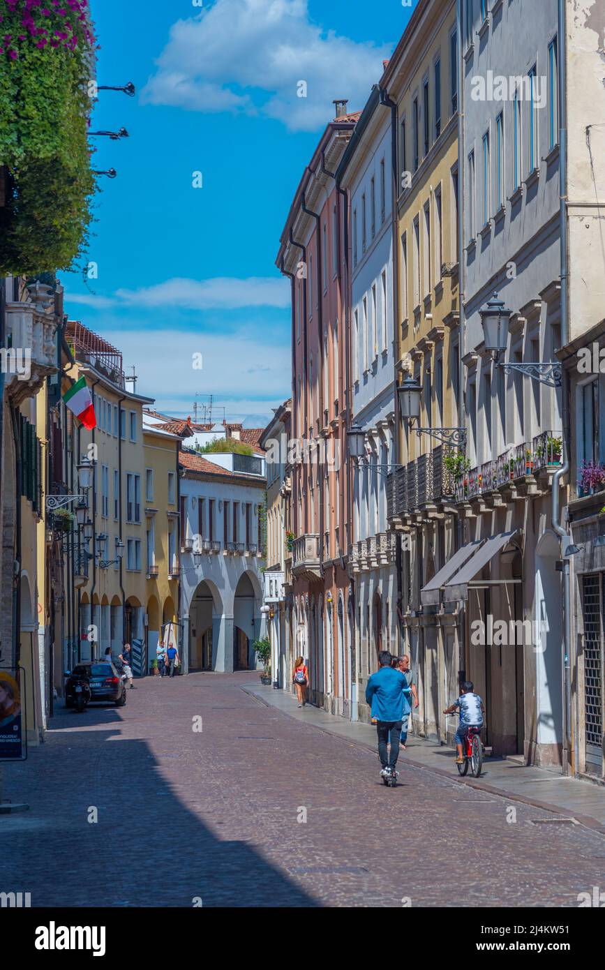 Padua, Italien, 30. August 2021: Historische Häuser in der Altstadt von ...