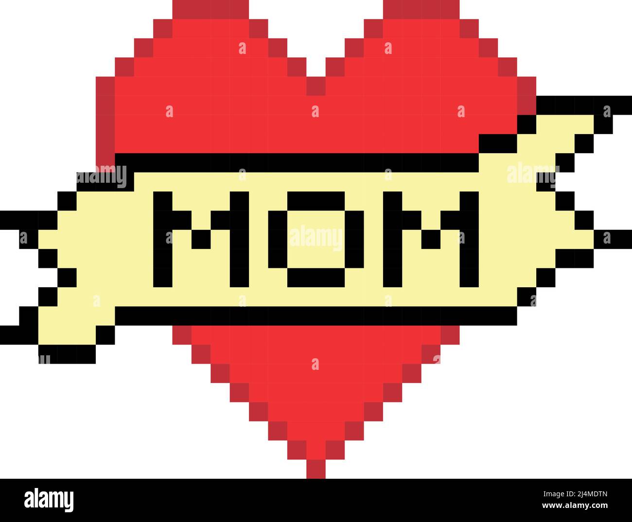 Herz Pixel Art. Vektorgrafik. Herz Bild oder Clip Art Stock ...