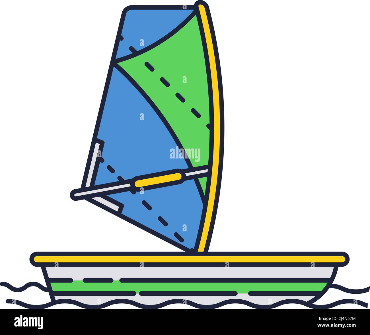 Segelboot Vektor Yacht Schiff Symbol flaches Design Stock-Vektorgrafik ...
