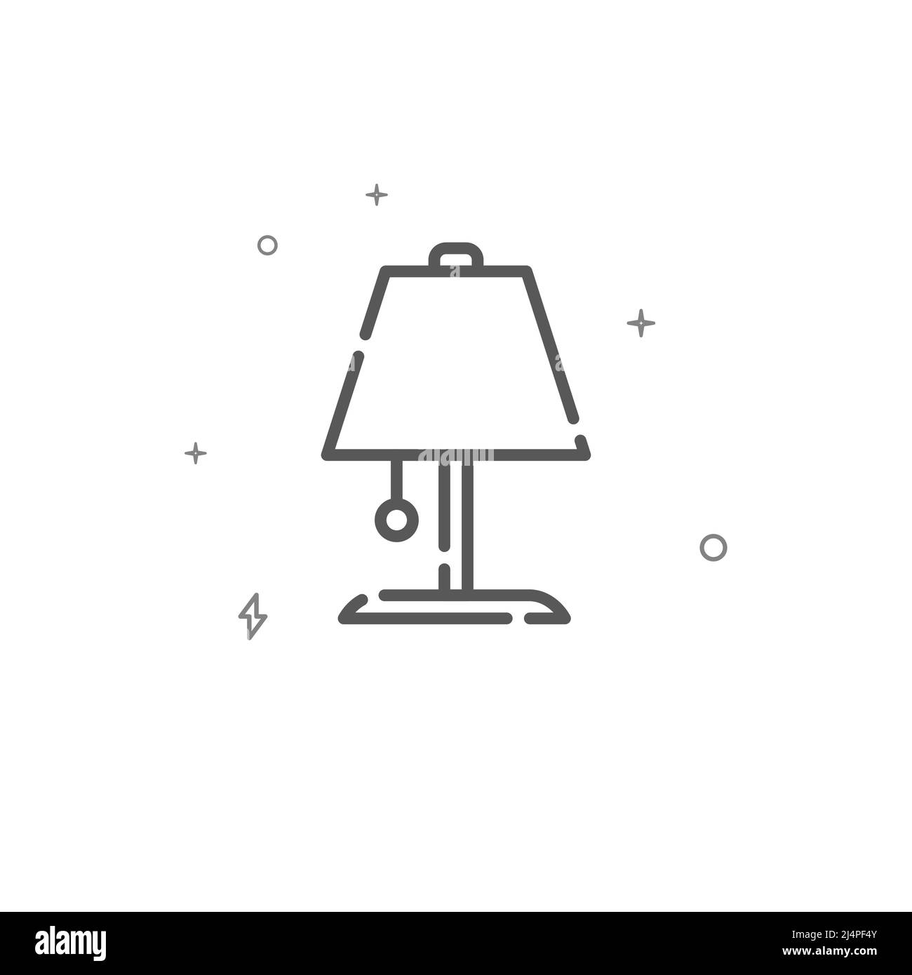 Tischlampe am Bein einfaches Vektorliniensymbol. Lampensymbol ...