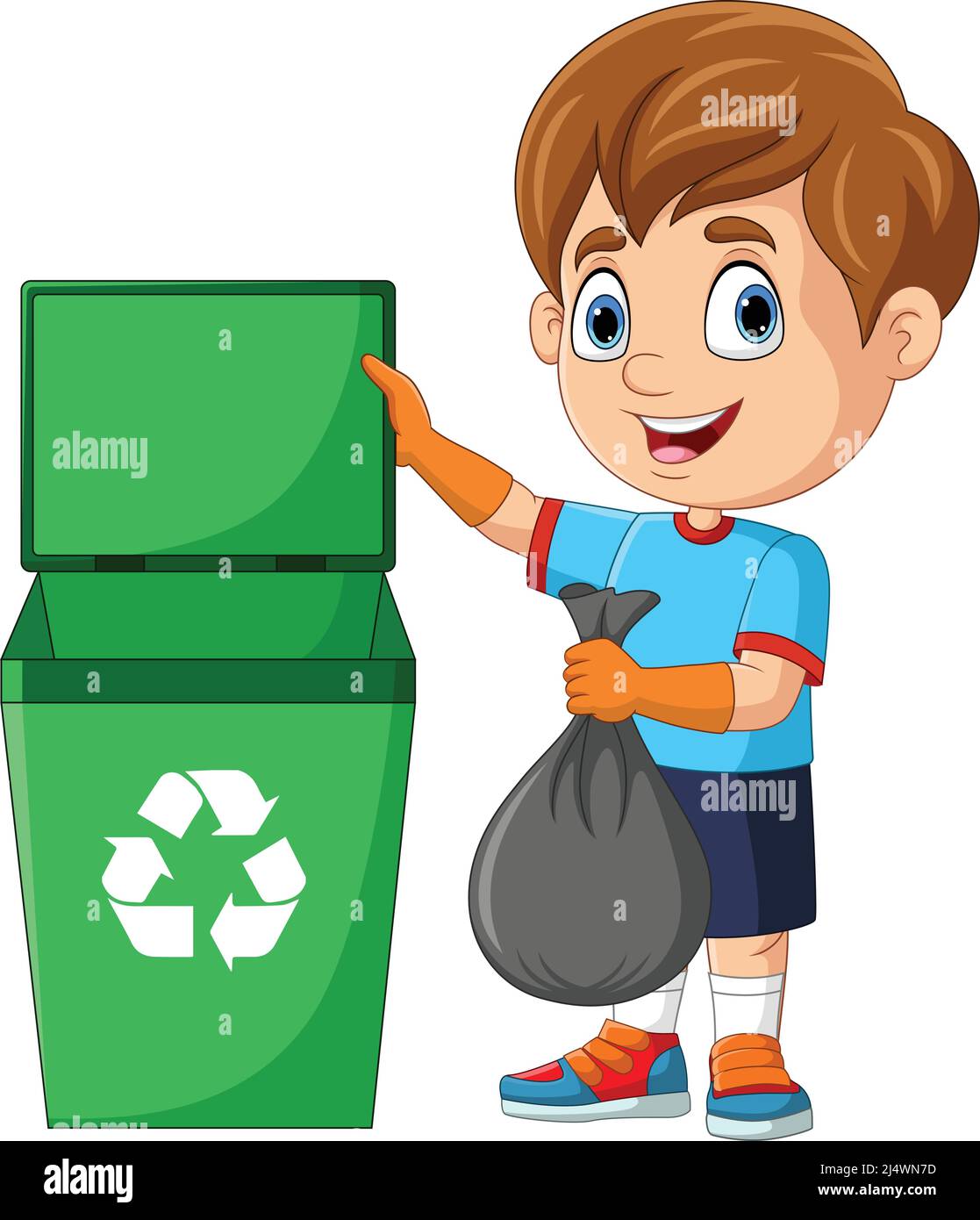 Cartoon boy recycling -Fotos und -Bildmaterial in hoher Auflösung – Alamy