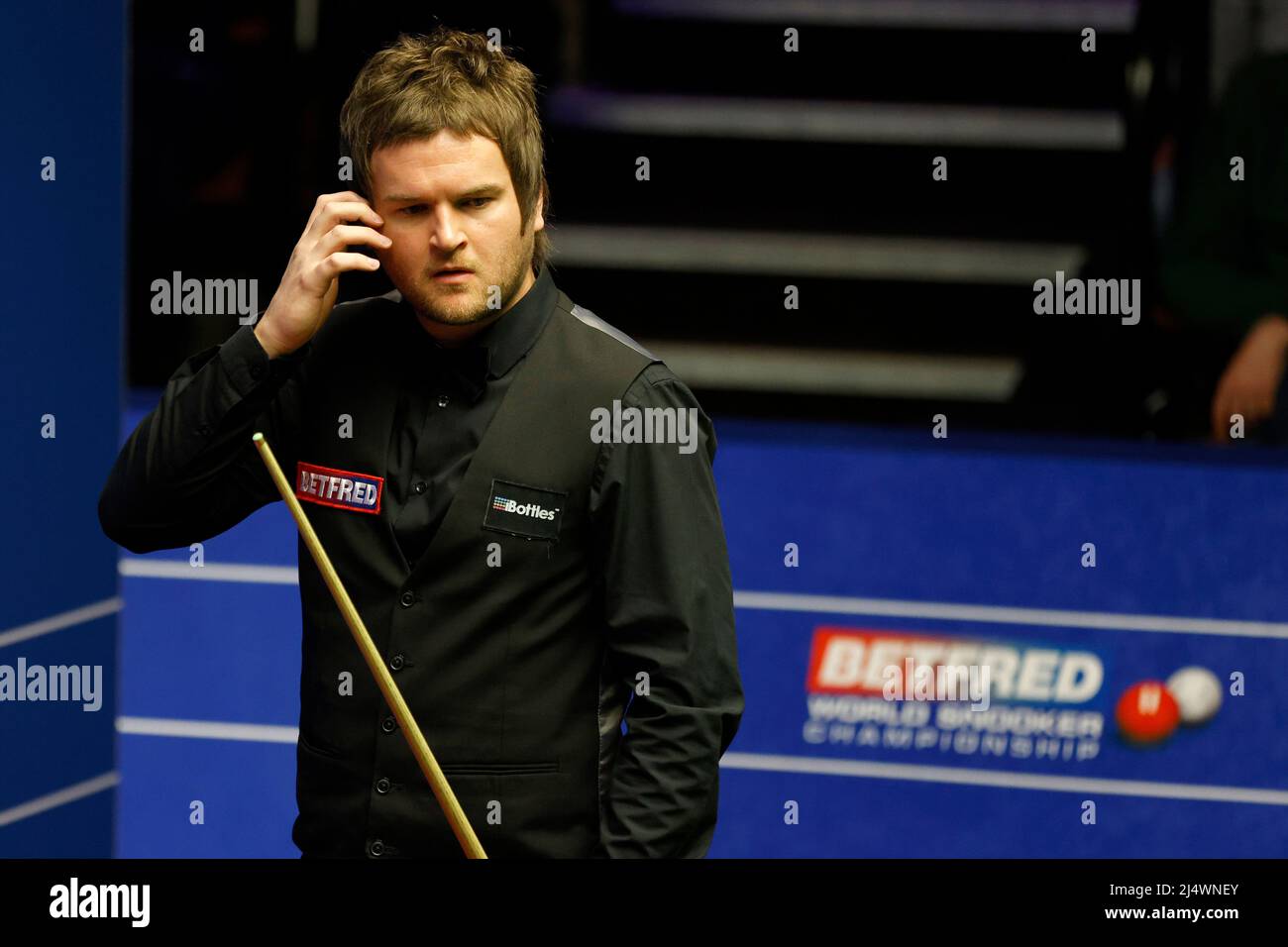 Liam Highfield am dritten Tag im Crucible, Sheffield. Bilddatum: Montag ...