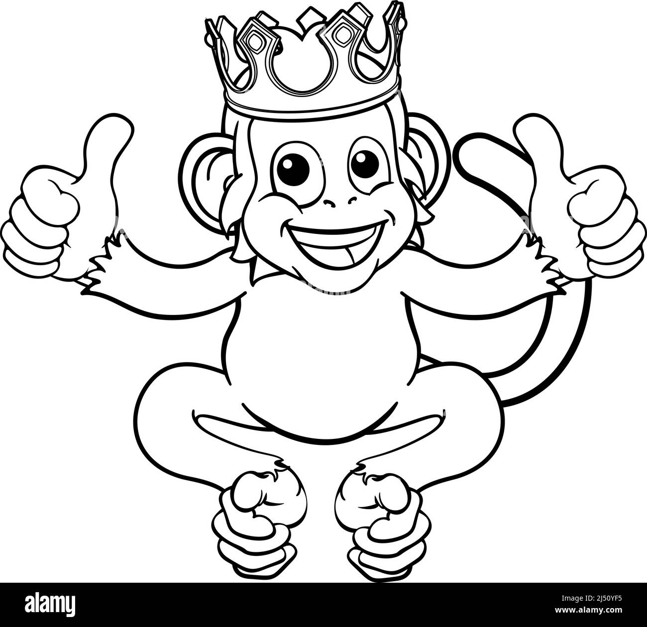 Cartoon wearing crown Schwarzweiß-Stockfotos und -bilder - Alamy