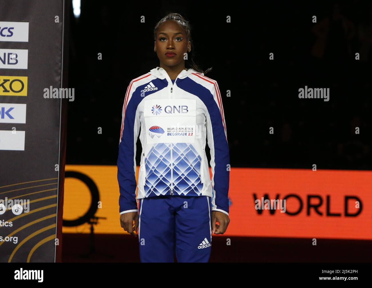 Cyréna SAMBA-MAYELA aus Frankreich Podium 60 M Hürden Frauen während ...
