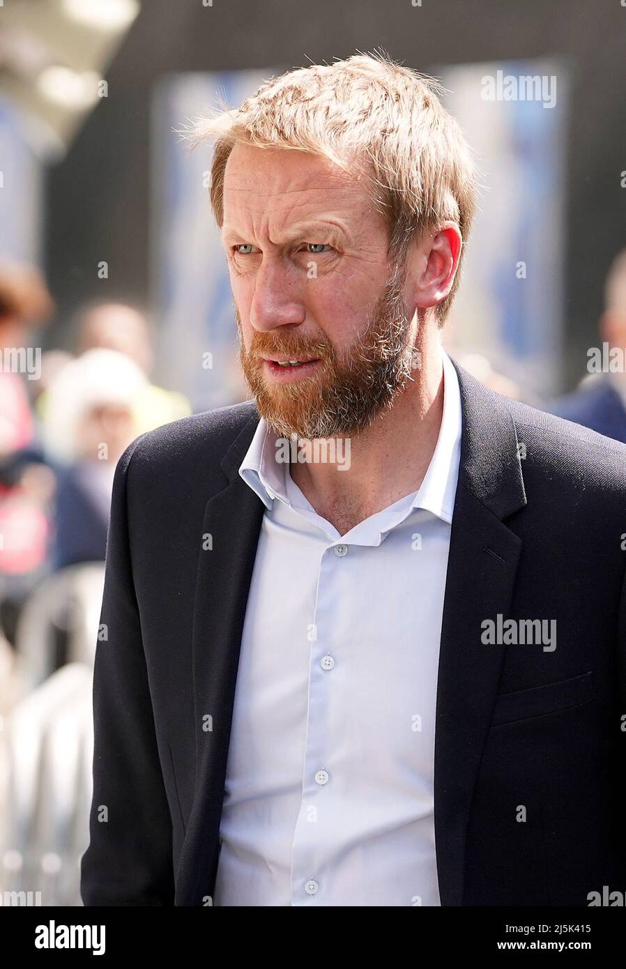 Graham Potter, Manager von Brighton und Hove Albion, kommt zum Premier ...