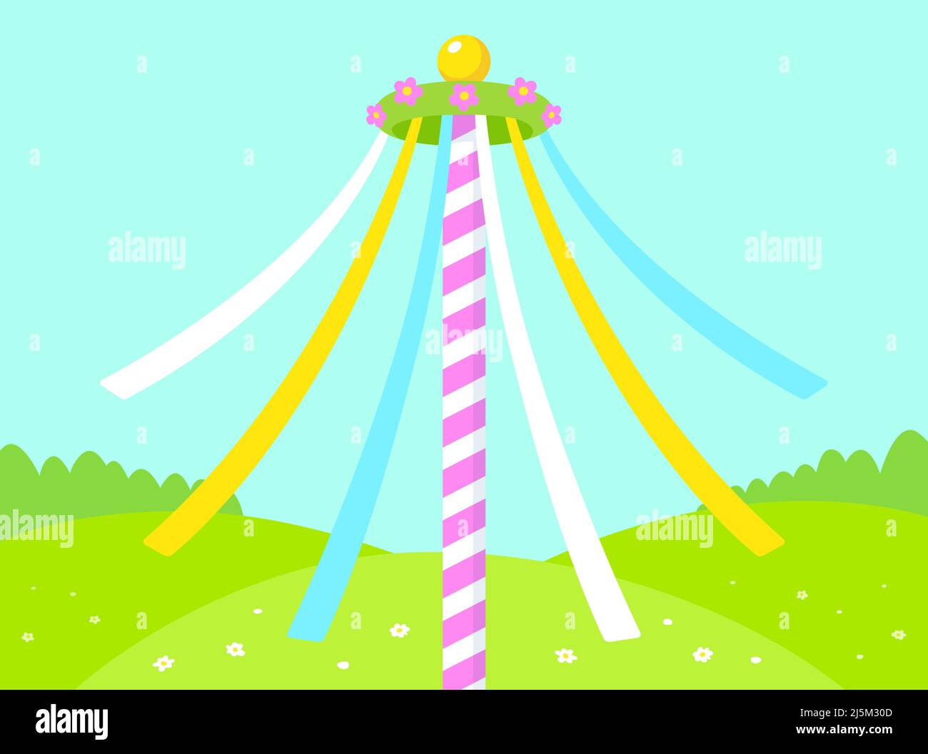 Frühling Cartoon Maibäume