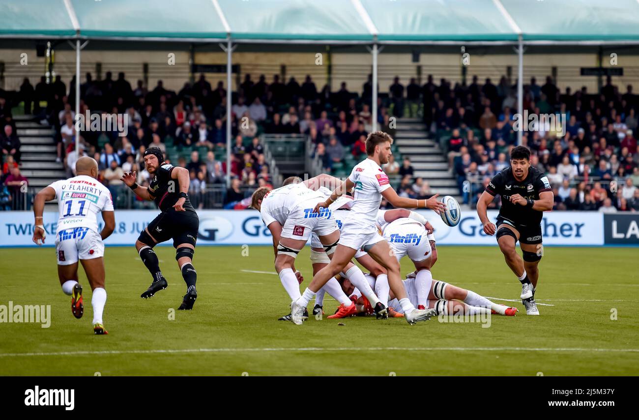 London, Großbritannien. 24. April 2022. Sam Maunder von Exeter Chiefs ...