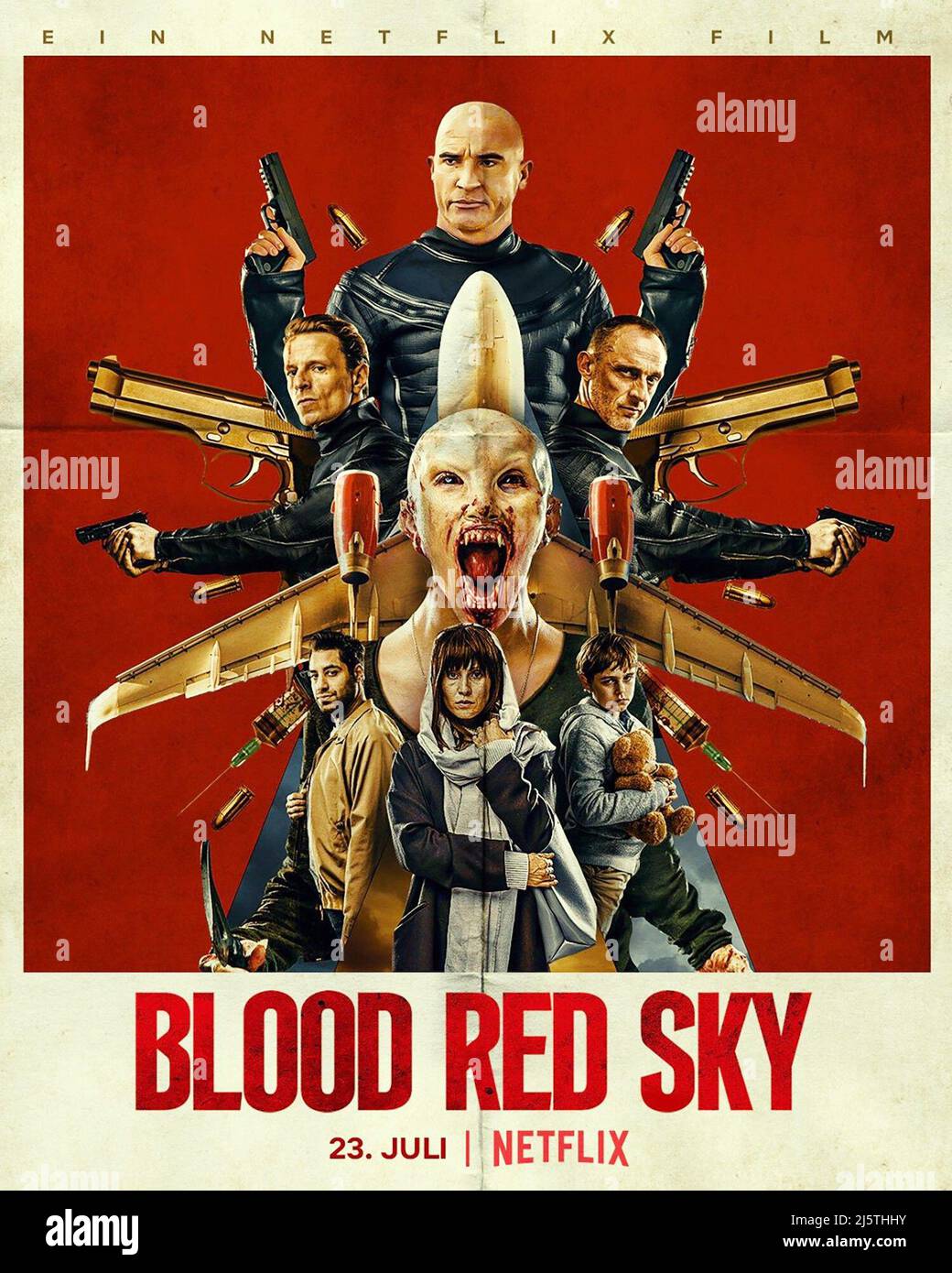 BLUTROTER HIMMEL, Deutsches Plakat, Dominic Purcell (oben), Carl Anton ...