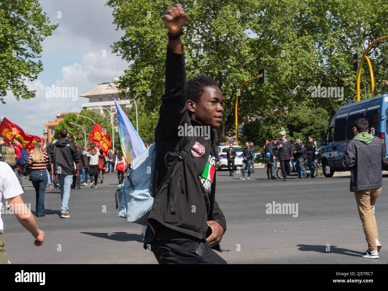 Rom, Italien. 25. April 2022. Tausende von Menschen marschierten am 25 ...