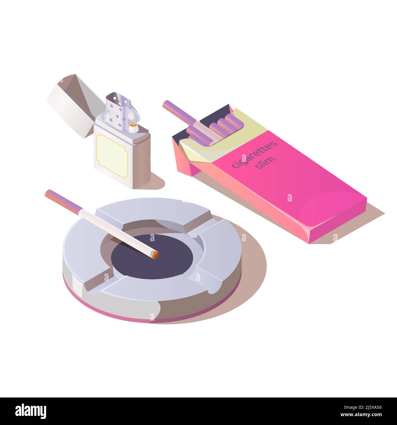 Zigarettenetui mit feuerzeug Stock-Vektorgrafiken kaufen - Alamy