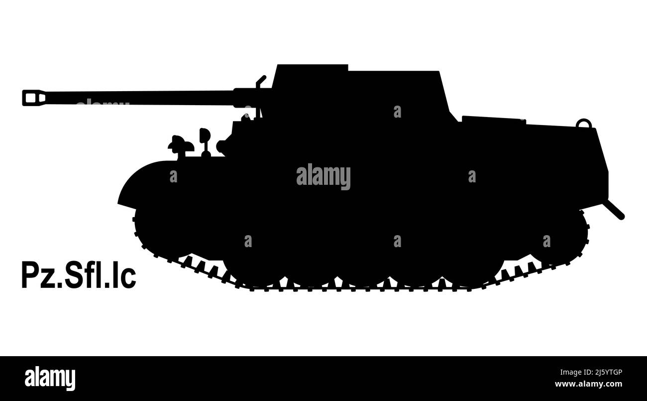 Tanksymbol. Pz.Sfl. IC. Schwarzes Tanksymbol. Kampfpanzer im Retro-Look ...