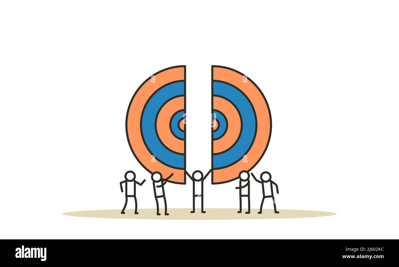 Ziel Business Puzzle Konzept Vektor Illustration Teamwork Menschen ...