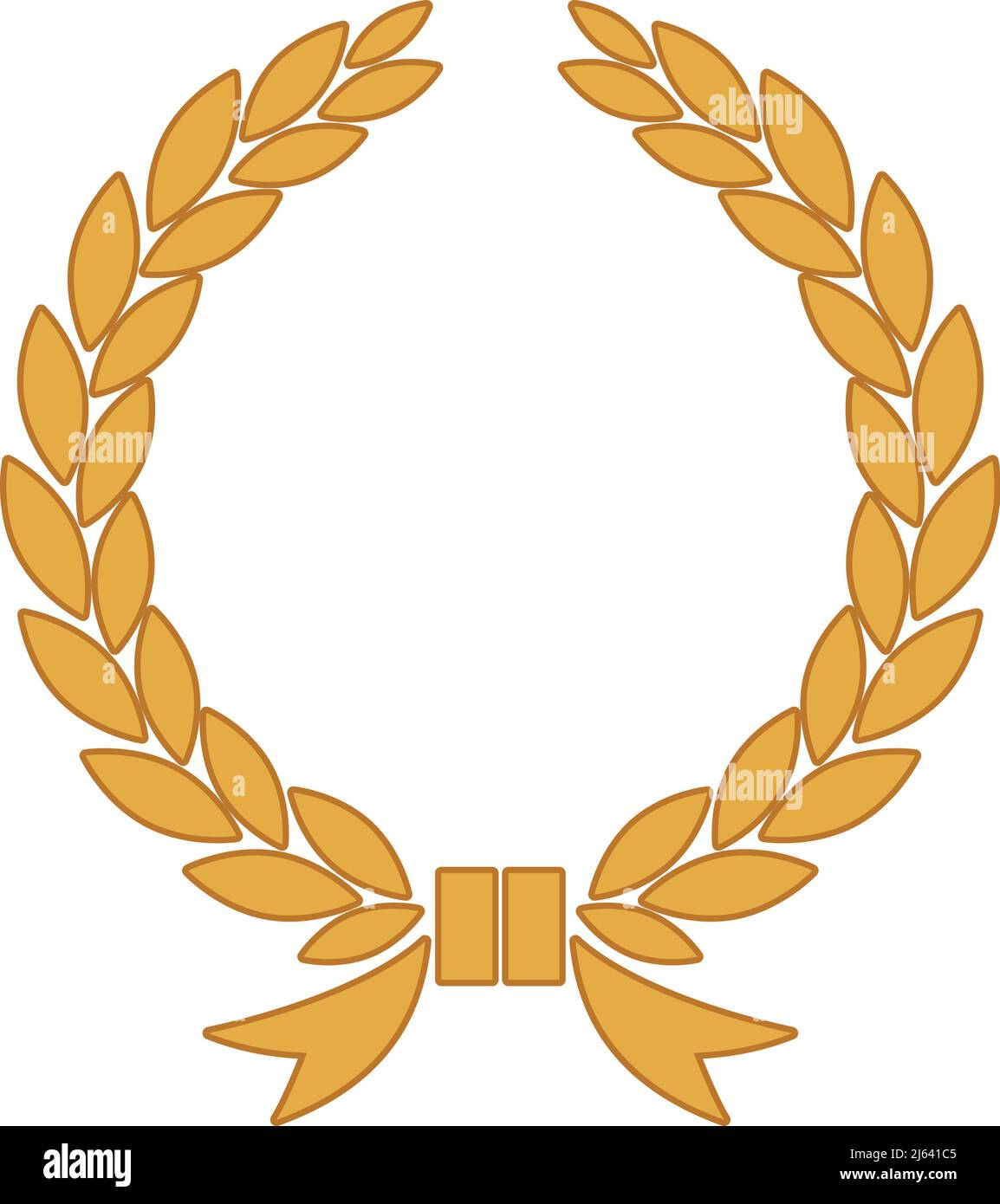 Lorbeerkranz-Emblem. Goldenes Ehrenzeichen im Vintage-Stil Stock ...