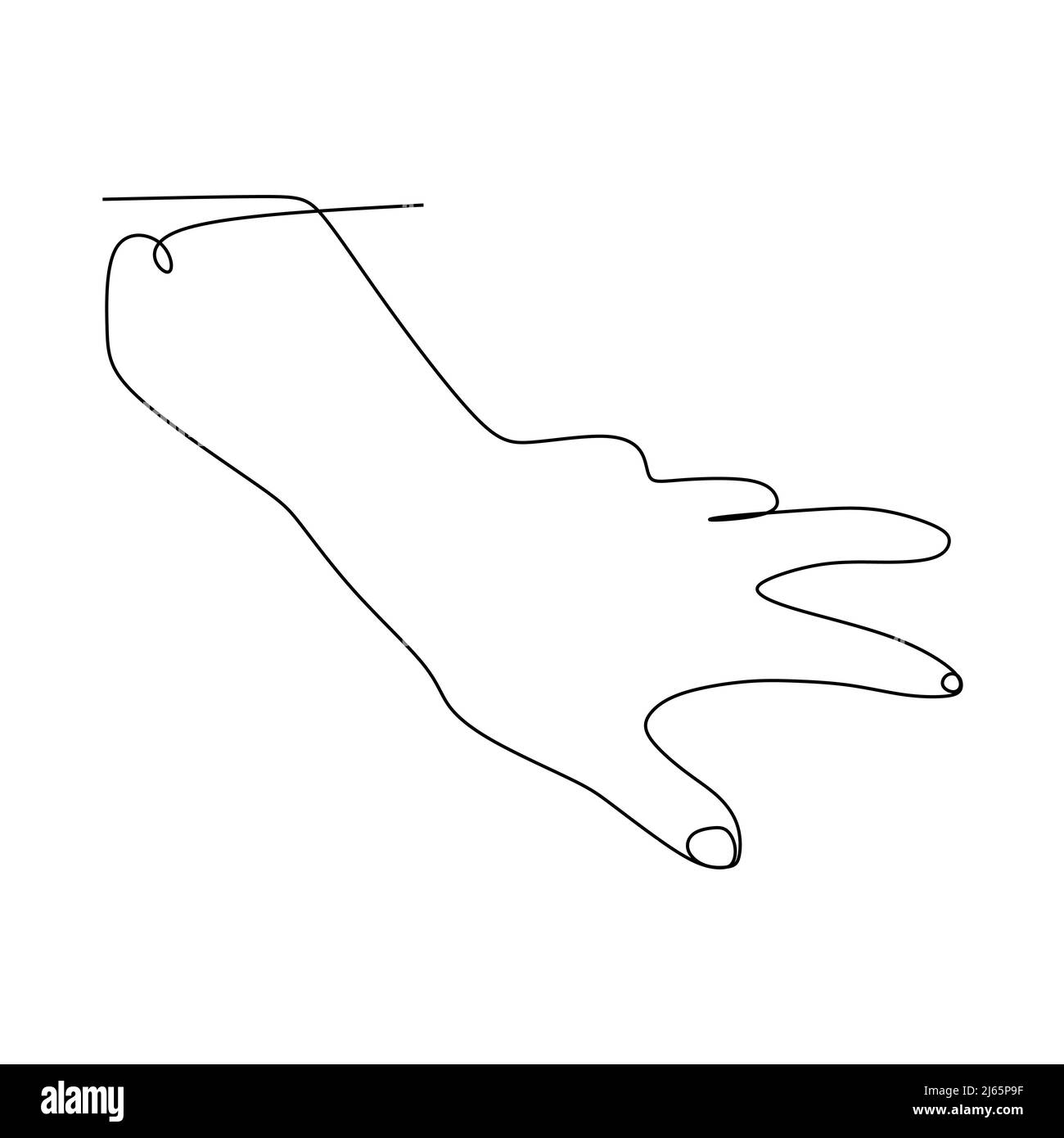 Handbewegung Einzelzeilenzeichnung. Zeichen und Symbol der Handgesten ...