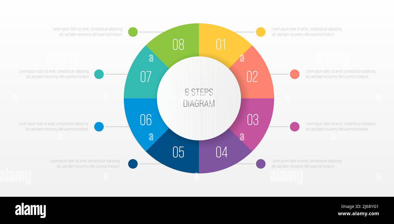 8 Schritte Prozess modernes Infografik Diagramm Stock-Vektorgrafik - Alamy