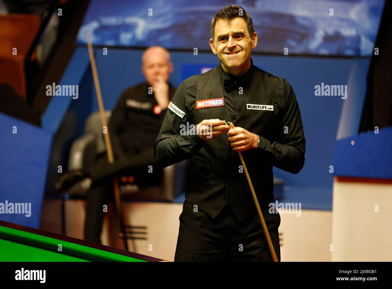 Ronnie O'Sullivan und John Higgins am 15. Tag der Betfred Snooker ...