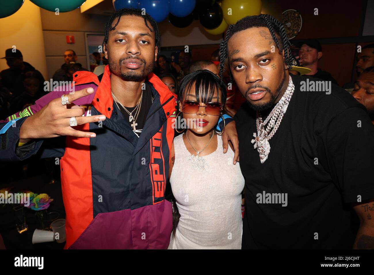 NEW YORK, NY- APRIL 29: Deon Young , Maliibu Miitch und Fivio Foreign ...