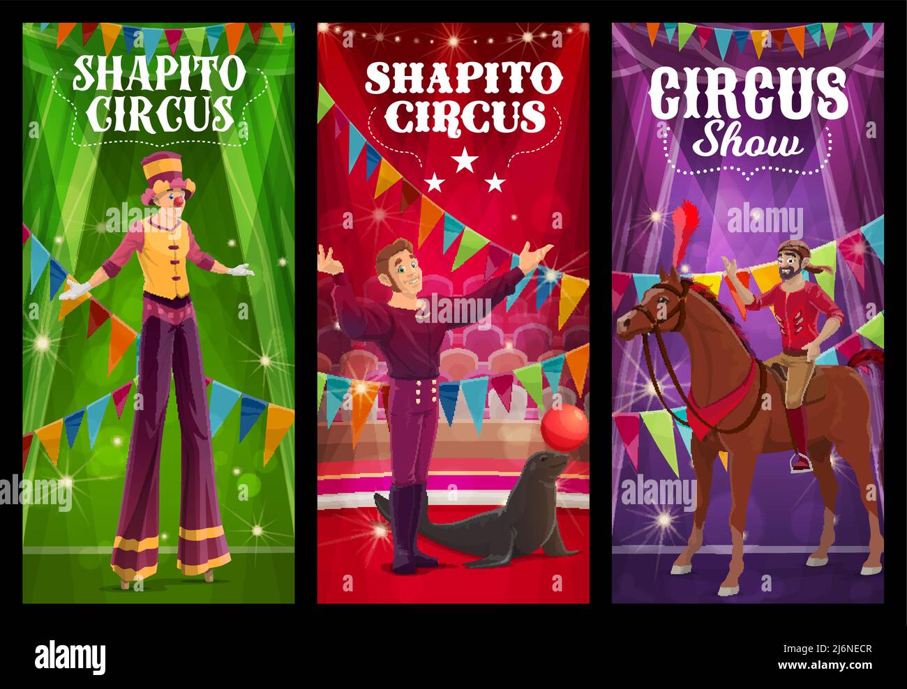 Zirkusartisten auf stelzen Stock-Vektorgrafiken kaufen - Alamy
