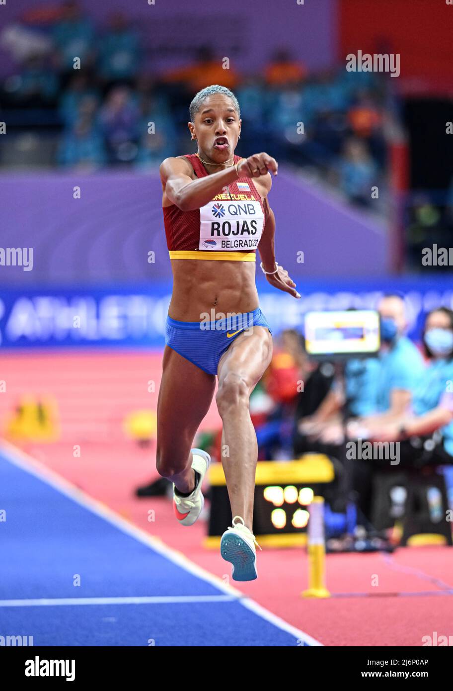 Yulimar Rojas sprang bei der Belgrader Hallenweltmeisterschaft 2022 in ...
