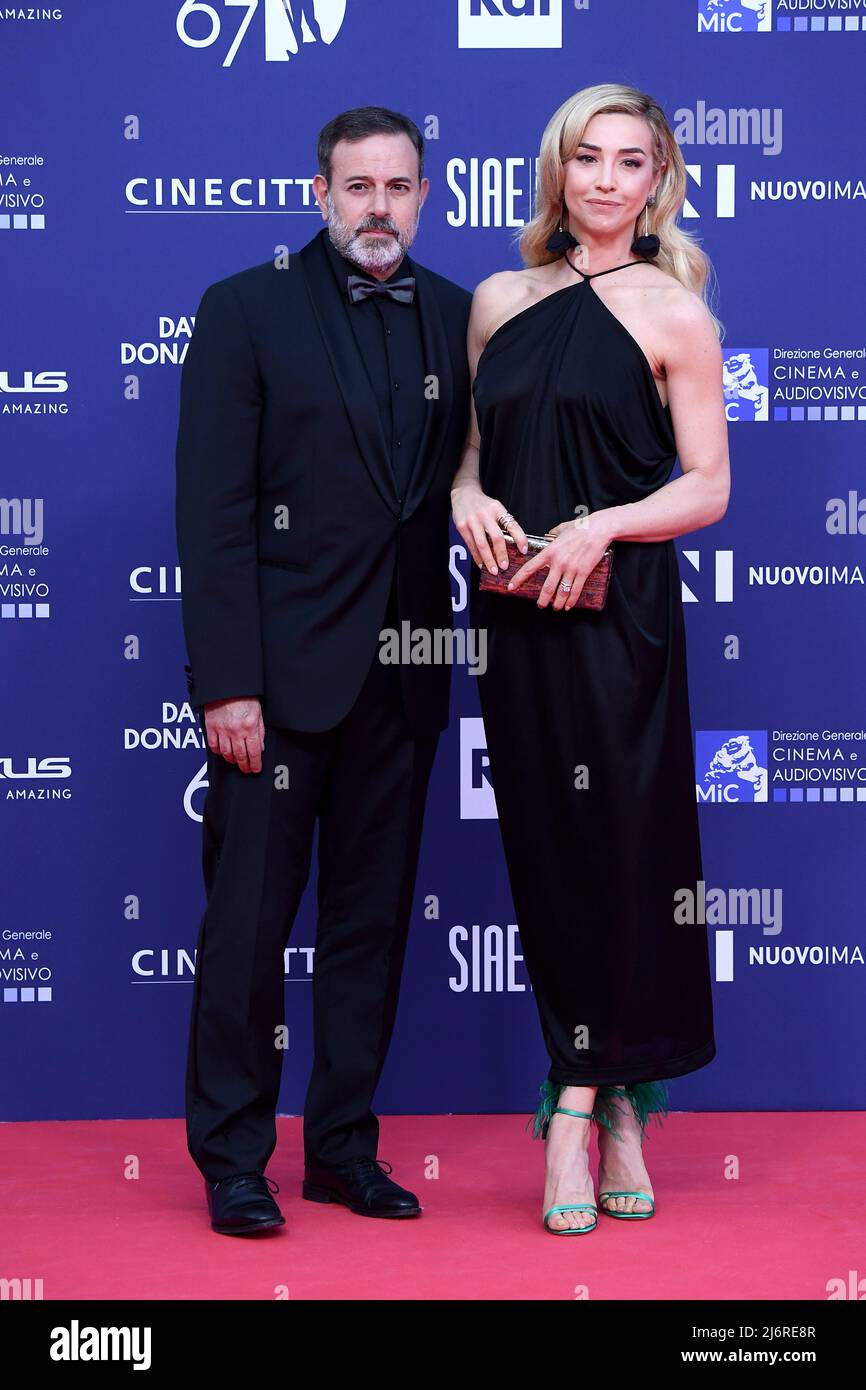 Rom, David Di Donatello 2022. Auf dem Foto Fausto Brizzi und Silvia ...