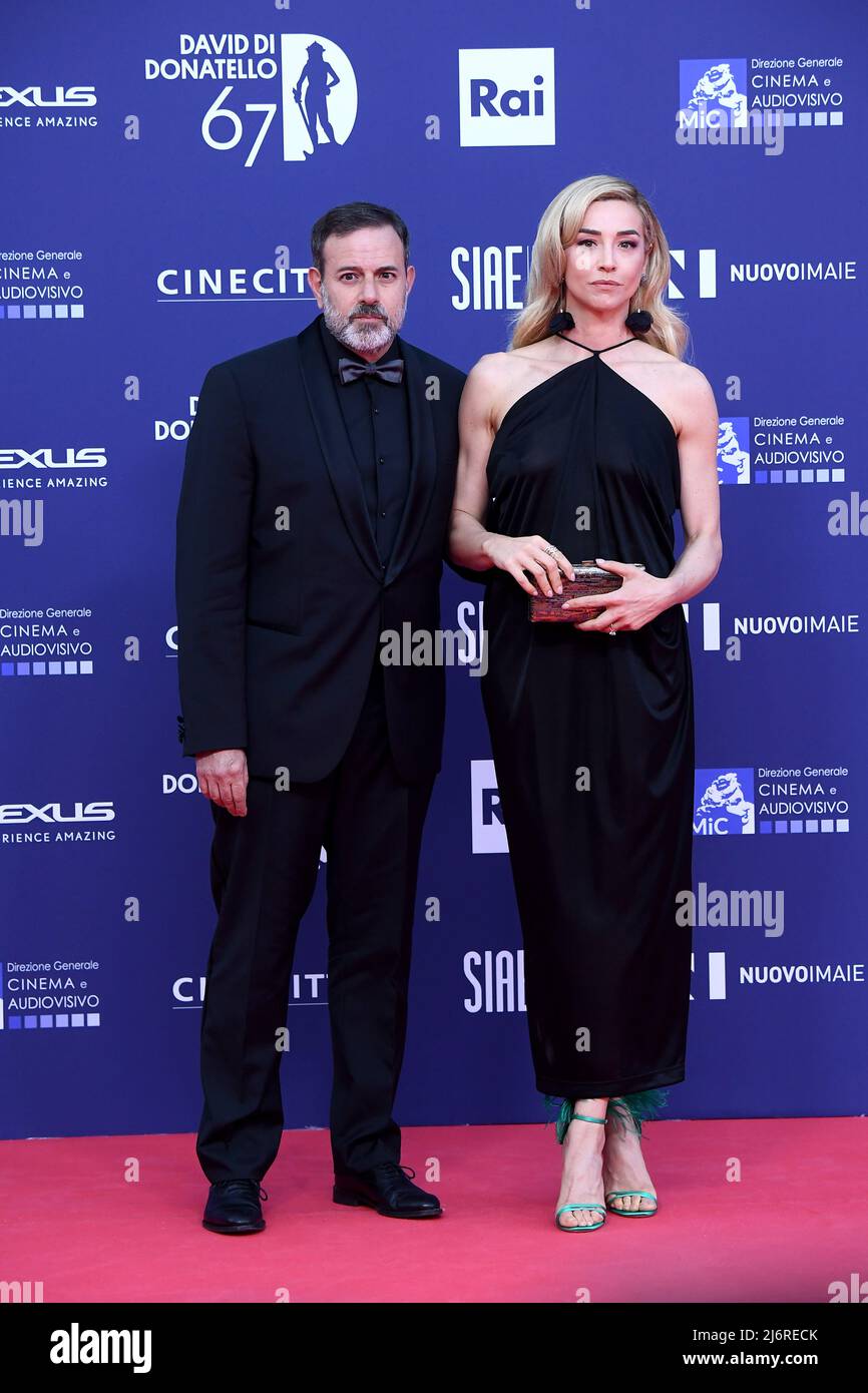 Rom, David Di Donatello 2022. Auf dem Foto Fausto Brizzi und Silvia ...