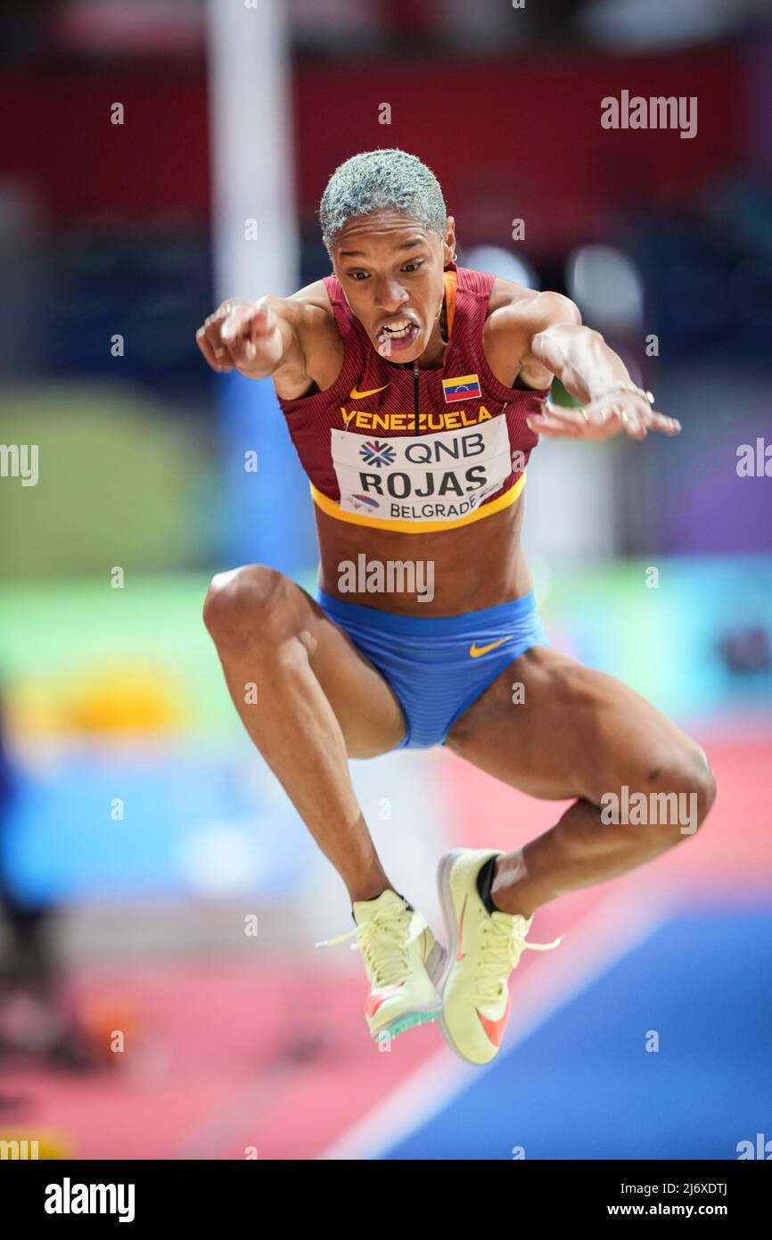 Yulimar Rojas sprang bei der Belgrader Hallenweltmeisterschaft 2022 in ...