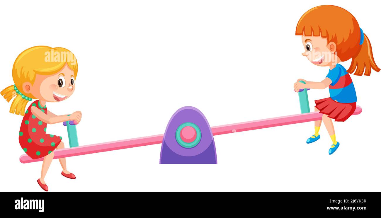 Kinder auf wippe cartoon -Fotos und -Bildmaterial in hoher Auflösung ...