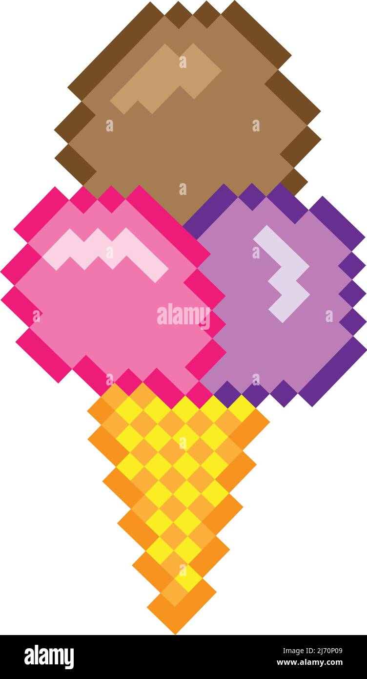 Eis Pixelkunst auf weißem Hintergrund. Pixel Art. Vektorgrafik Stock ...