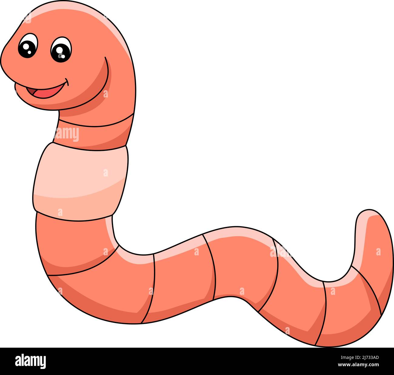 Wurm Cartoon Farbige Cliparte Illustration Stock-Vektorgrafik - Alamy