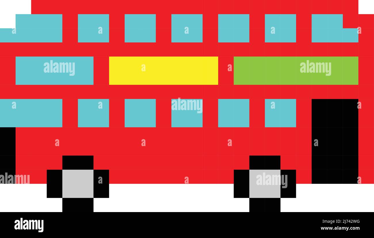 London Bus Pixel Art Vektor Illustration. Bild oder Clip Art Stock ...