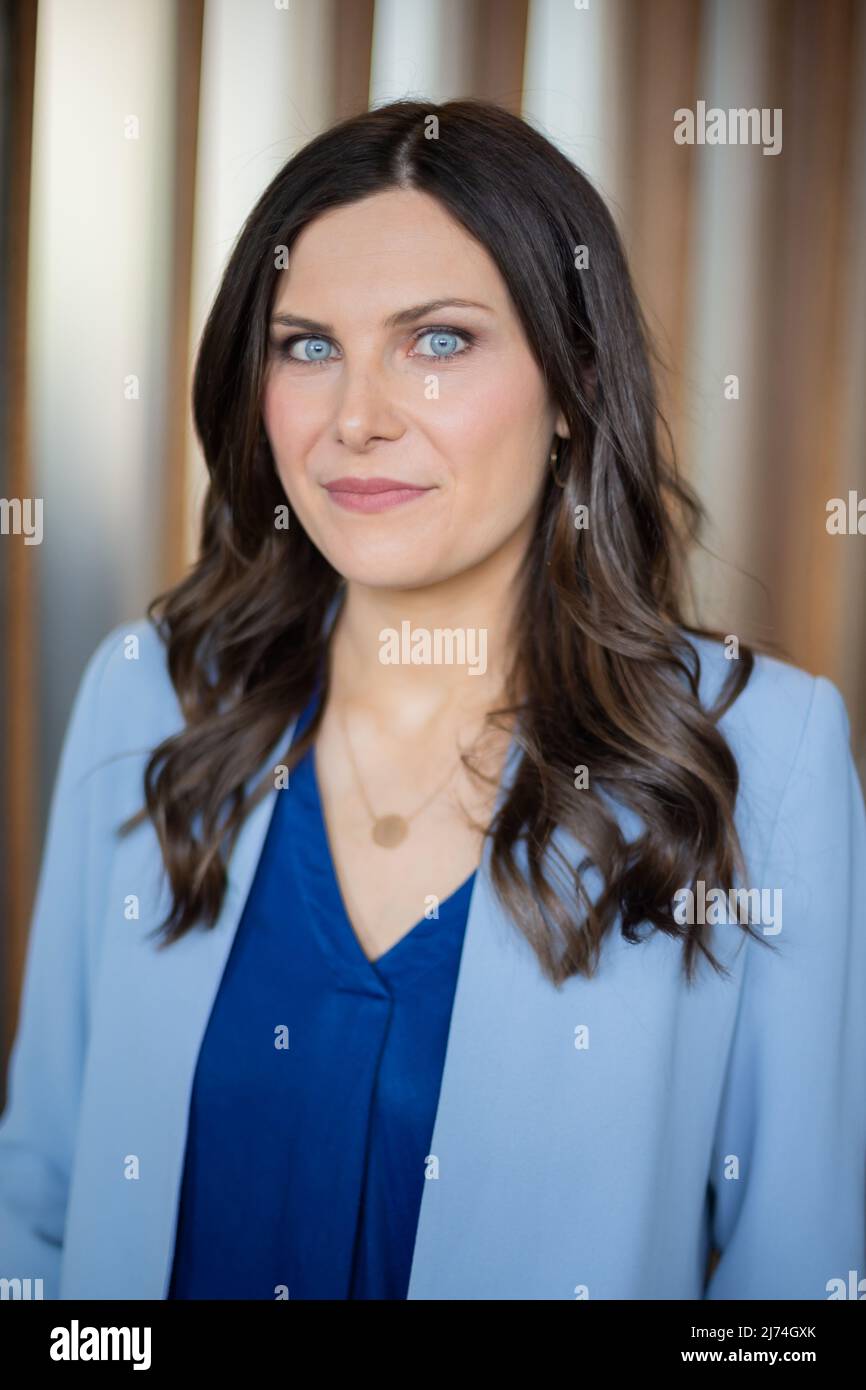 05. Mai 2022, Berlin: Clara Pfeffer, Moderatorin, nimmt an der Green Actors Lounge 2022 Teil ...