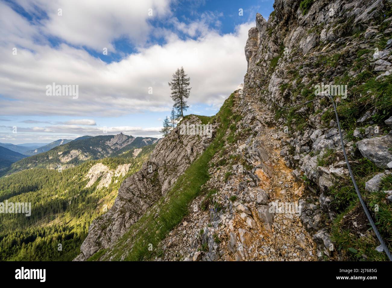 Ein enger Weg, der Gjaidsteig zwischen Wörnersattel und Bäralpl im ...