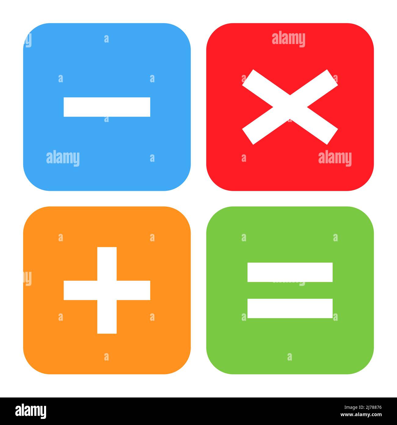 Plus, Minus, Multiplizieren und gleich Mathematik Symbol, Bildung ...