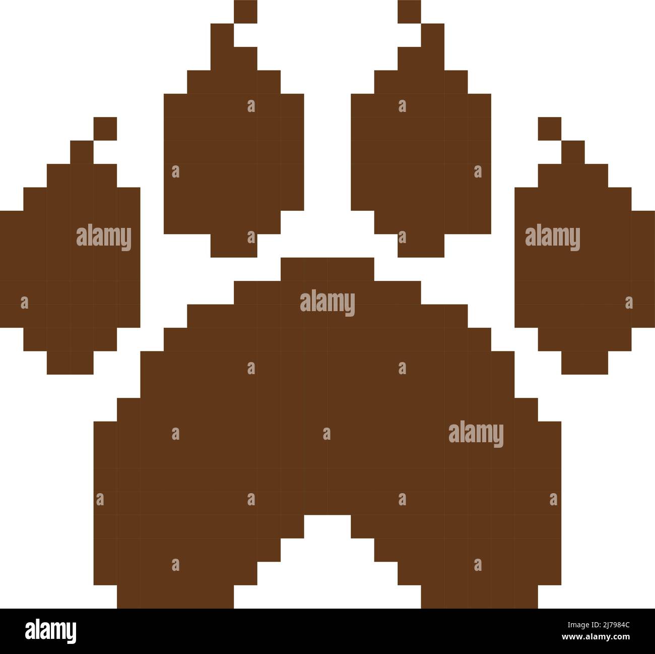 Paw Print Pixel Art Vektorgrafik. Paw-Bild oder ClipArt Stock ...