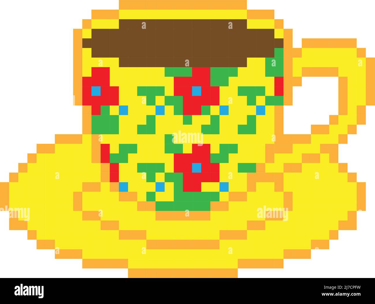 Teetasse Pixel Art Vektor Illustration. Tee Bild oder Clip Art Stock ...