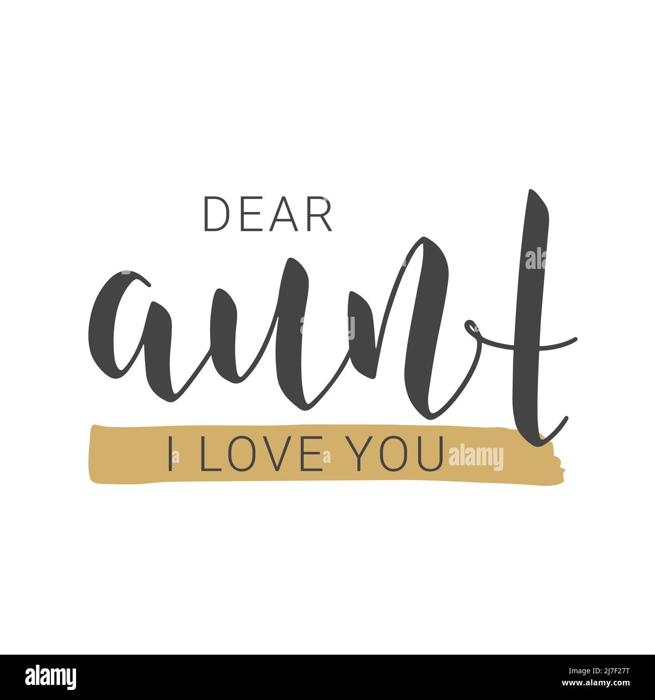 Handgeschriebener Schriftzug der lieben Tante Ich liebe dich. Vorlage ...